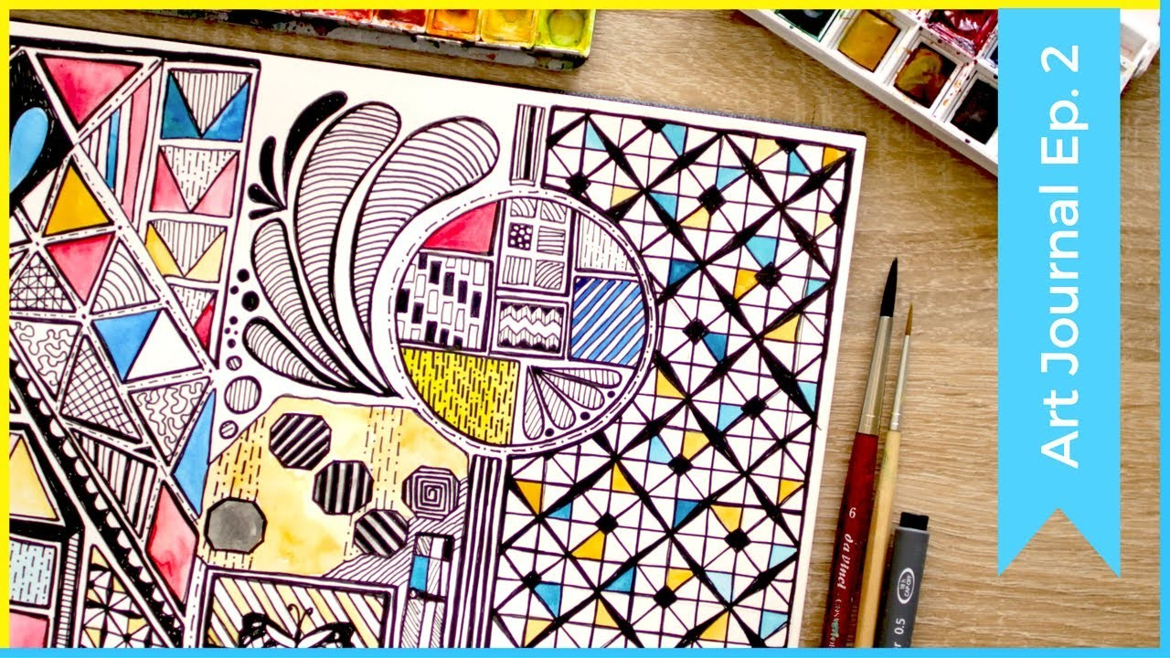 How To Make Simple Art Journal Cover Ideas Designs Zentangle Inspired Art Ideas Patterns 