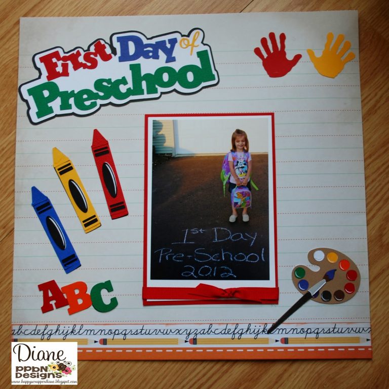 Making the First Day of Preschool Scrapbook - getfuncraft.com